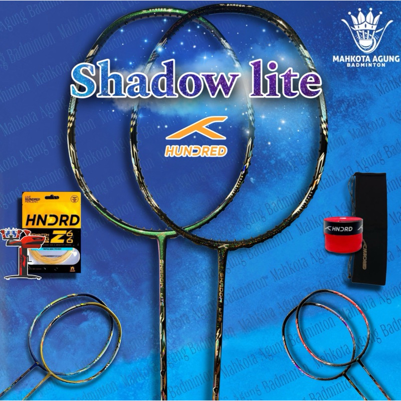 Jual RAKET BADMINTON HUNDRED SHADOW LITE ORIGINAL LENGKAP BONUS HNDRD ...