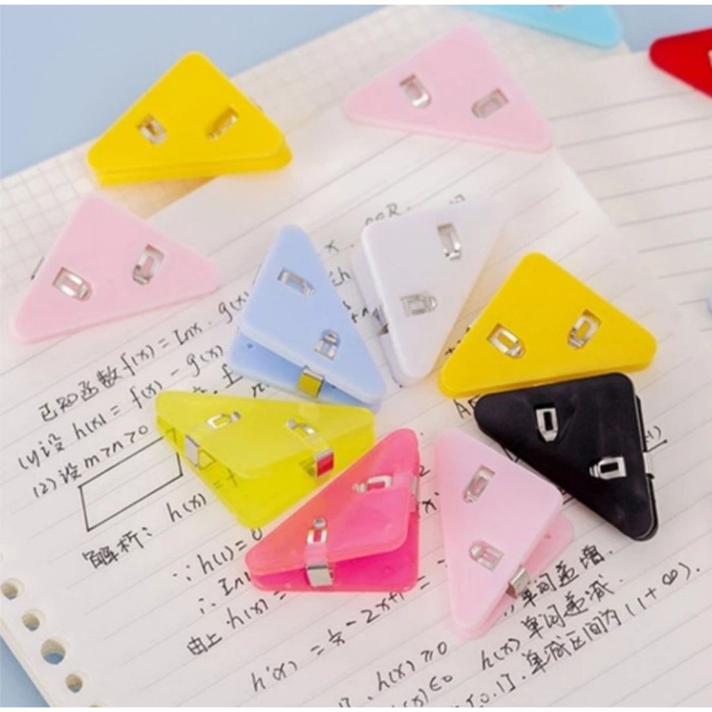 Jual Paper Clip Segitiga - Klip Sudut Penjepit Kertas Buku warna ...