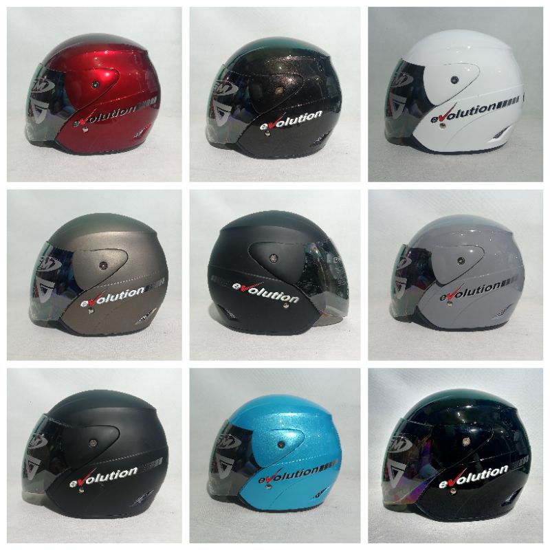 Jual HELM GM EVOLUTION WARNA SOLID ORIGINAL KACA PELANGI | Shopee Indonesia