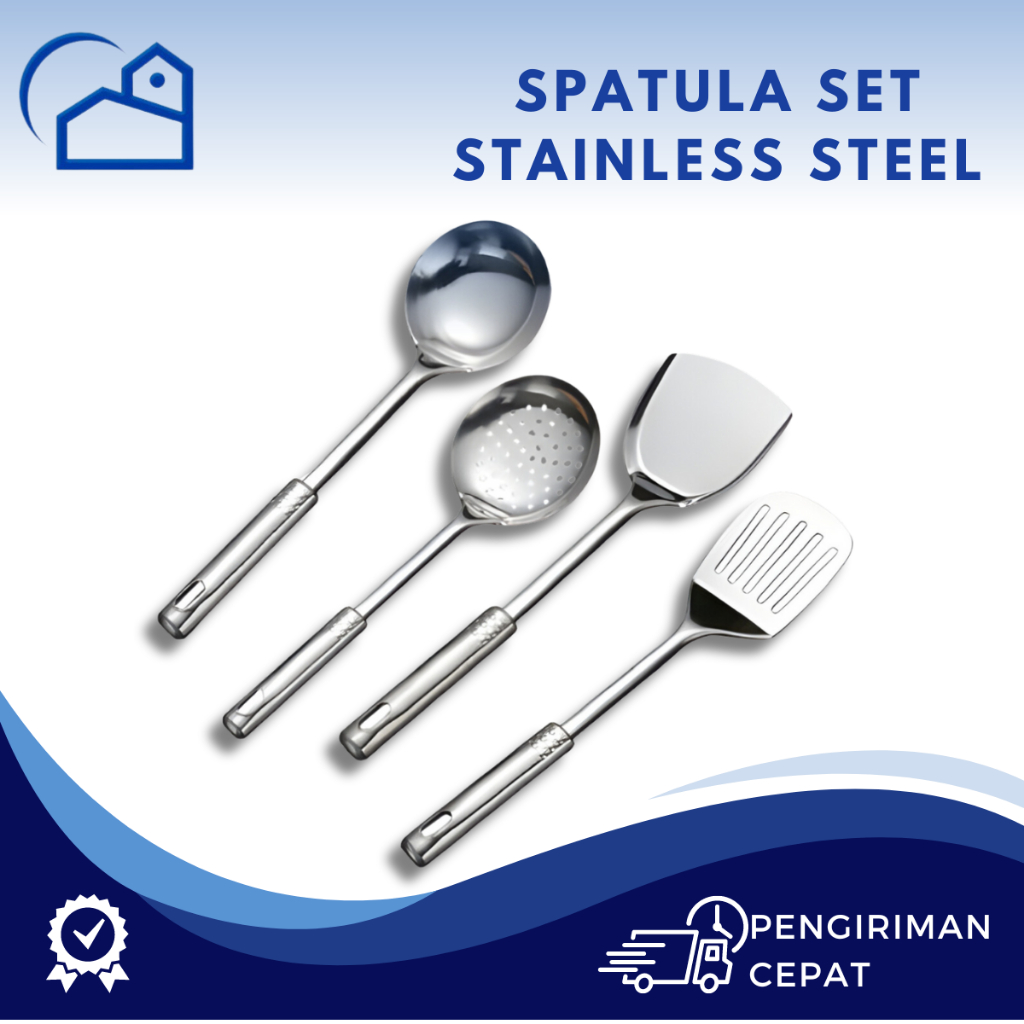 Jual Spatula Set Isi 4pcs Spatula Sutil Stainless Steel Sotel Peralatan ...