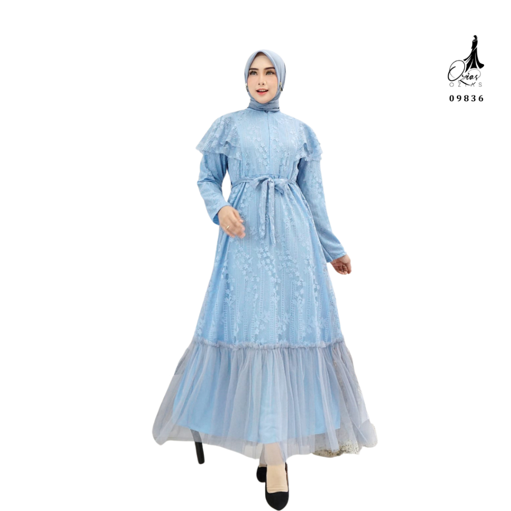 Jual Ozias - Gamis Brokat Garden Lace 09836 Ld 105 I Gamis Wisuda Wanita I Gamis Fashion ...
