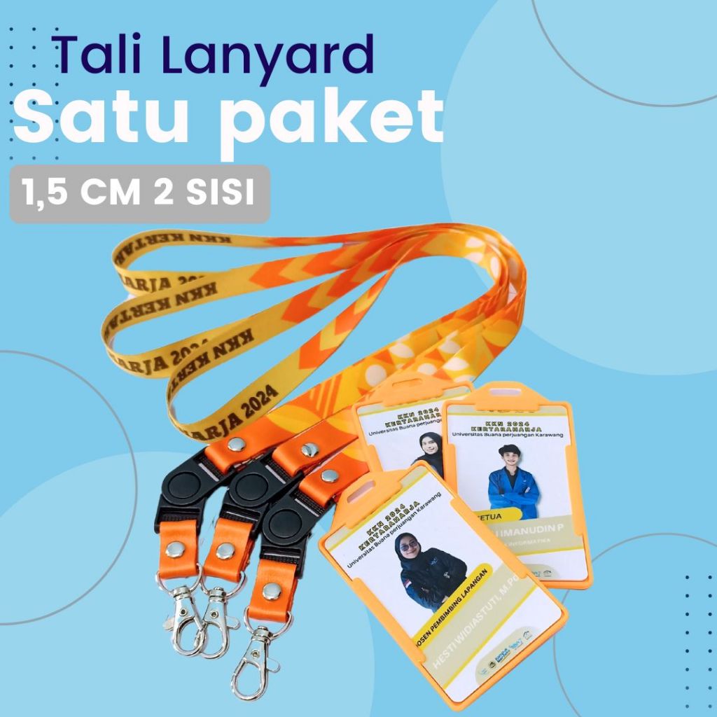 Jual SEPAKET TALI LANYARD + ID CARD +CASING STANDAR UKURAN 1,5 CM 2 ...