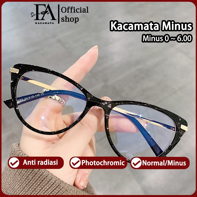 Jual FOMAMATA Kacamata Minus Wanita Fashion Anti Radiasi Photocromic ...