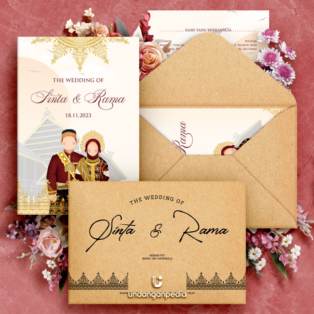 Jual Undangan + Amplop. Undangan Pernikahan Kraft Bugis. adat Bugis ...