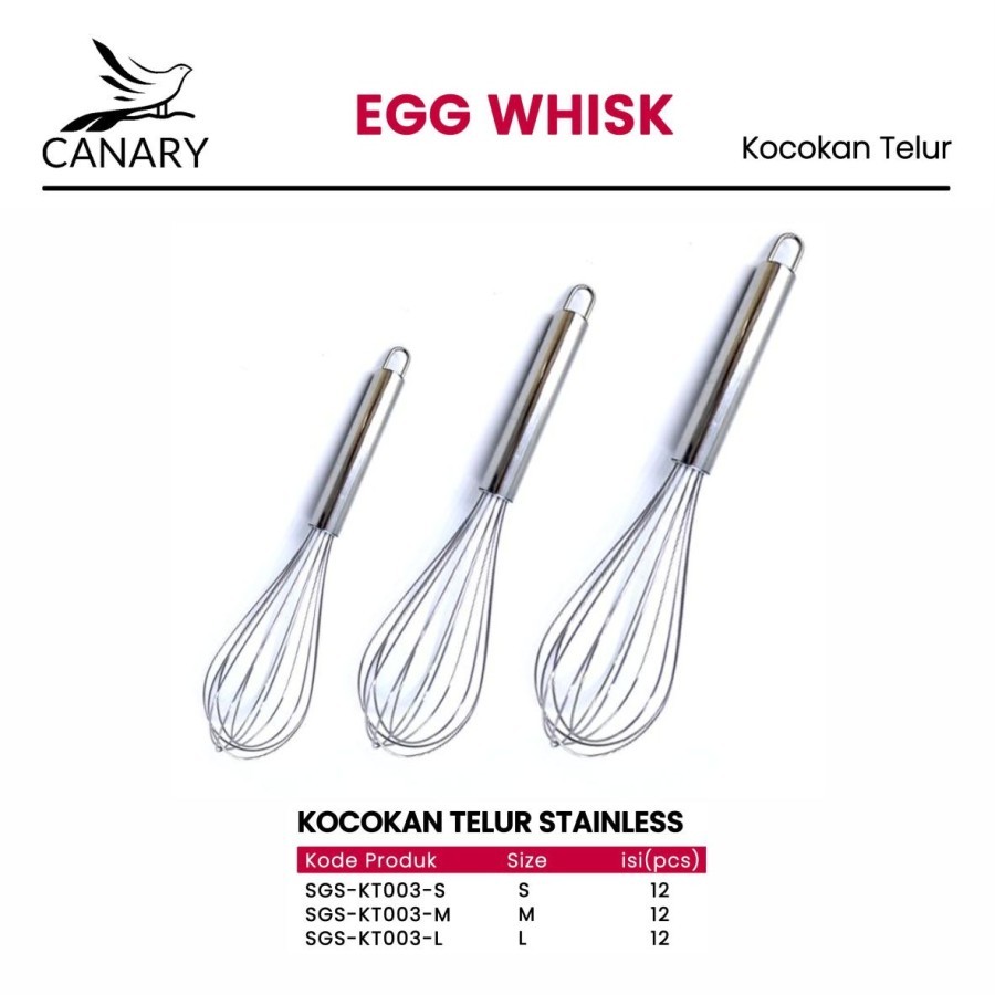 Jual CANARY KOCOKAN TELUR L WHISK PENGOCOK ADONAN 30CM | Shopee Indonesia