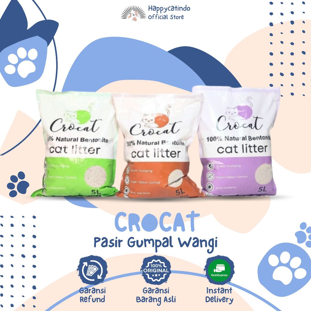 Jual Pasir Kucing Wangi Gumpal CROCAT All Varian Kemasan Freshpack ...