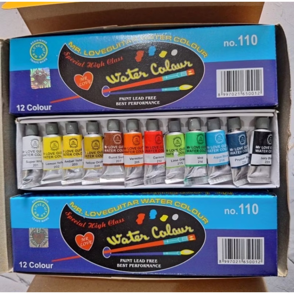 Jual cat air / water colour colours 12 warna melukis set lukis warna ...