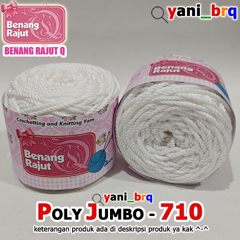 Jual BENANG RAJUT POLYESTER / POLY JUMBO - 710 (PUTIH NATURAL) diameter ...