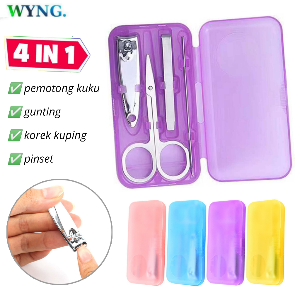 Jual 4in1 Manicure Pedicure Pemotong Kuku Set Kotak Transparan 4 in 1 ...