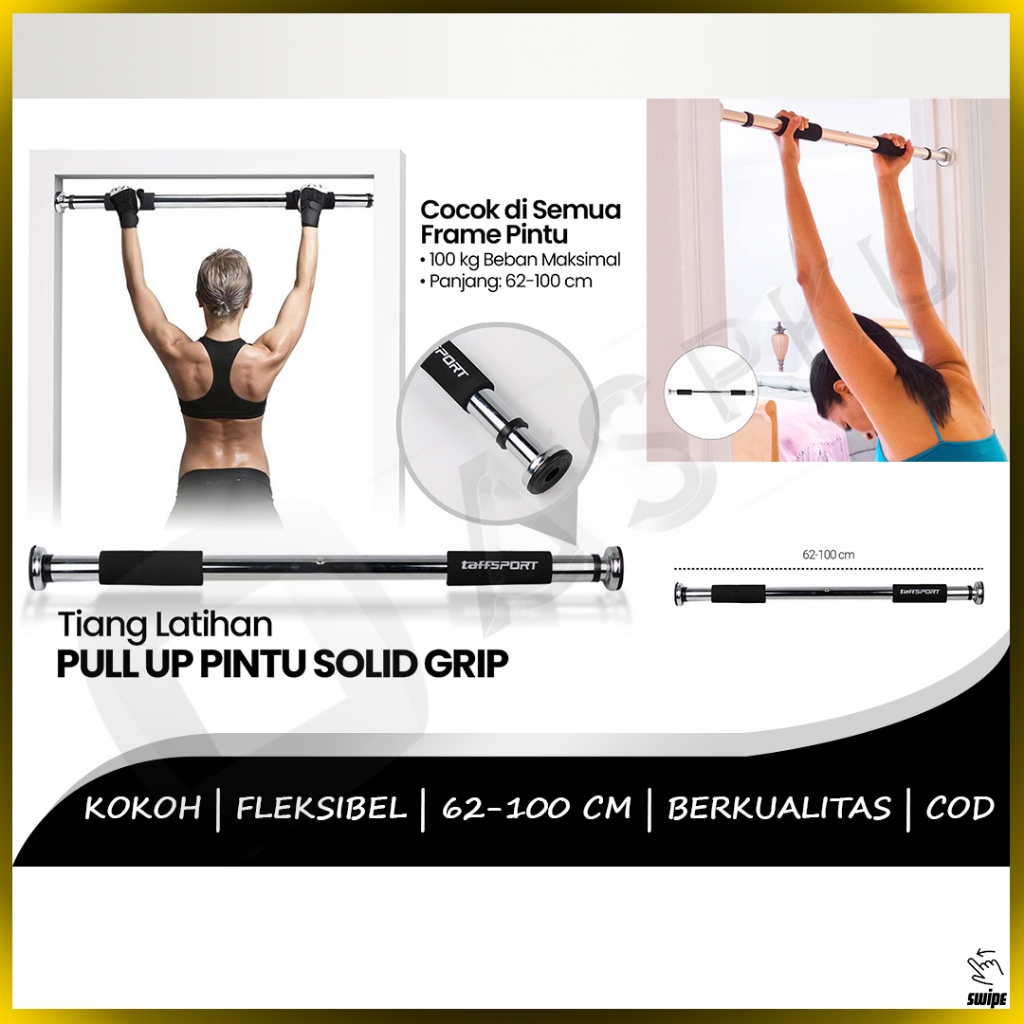 Jual Tiang Pull Up Pintu 62-100 cm Door Gym Bar Latihan Otot Back ...
