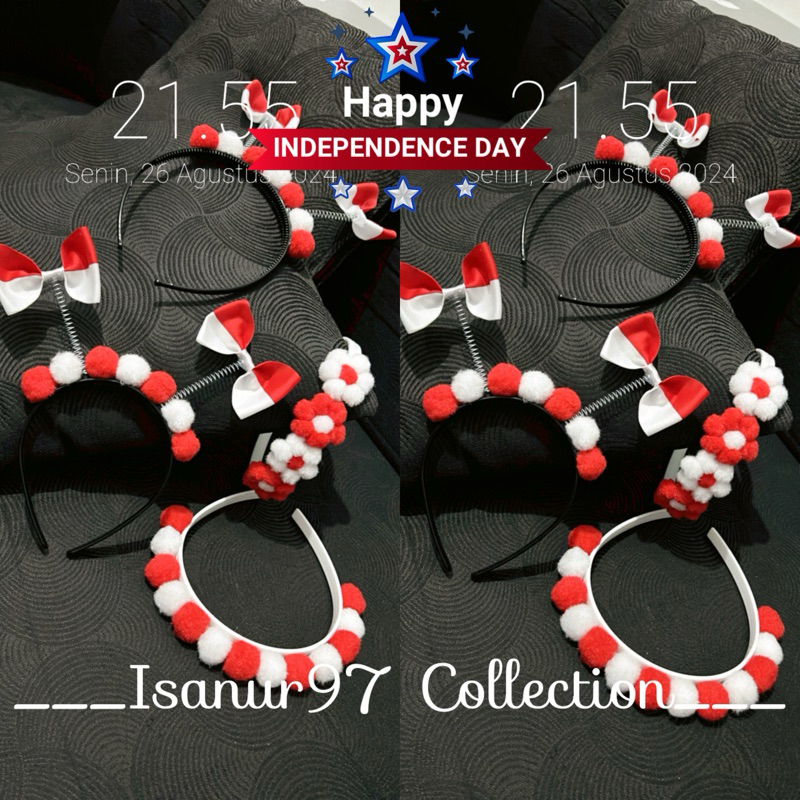 Jual ISANUR97 Bando Pom Pom Merah Putih | Atribut Agustusan 17an ...