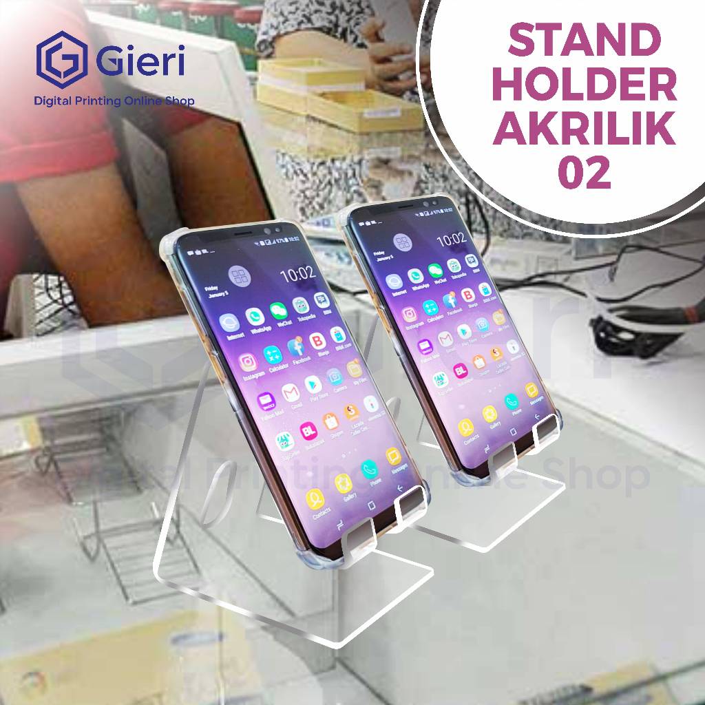Jual GIERI - AKRILIK / STAND HOLDER HANDPHONE ACRYLIC / DUDUKAN HP ...