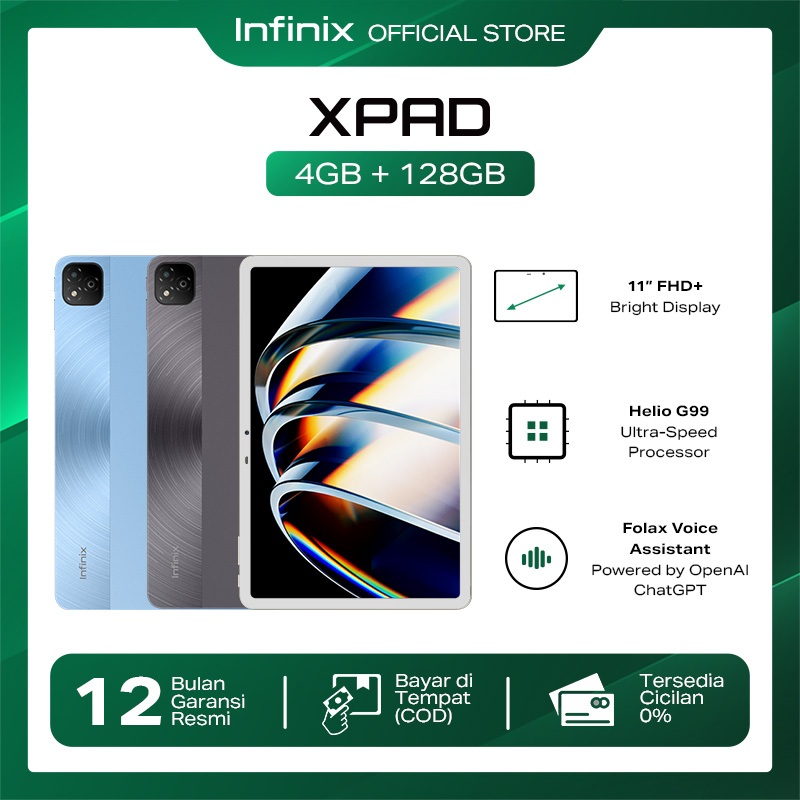 Jual Infinix XPad 4/128GB - Mediatek Helio G99 - 11" 90Hz FHD+ - 7000 mAh - Folax Voice ...