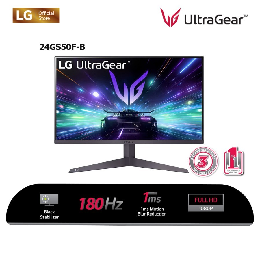 Jual LG UltraGear 24GS50F-B 23.8" FHD VA Gaming Monitor 5ms 180Hz ...