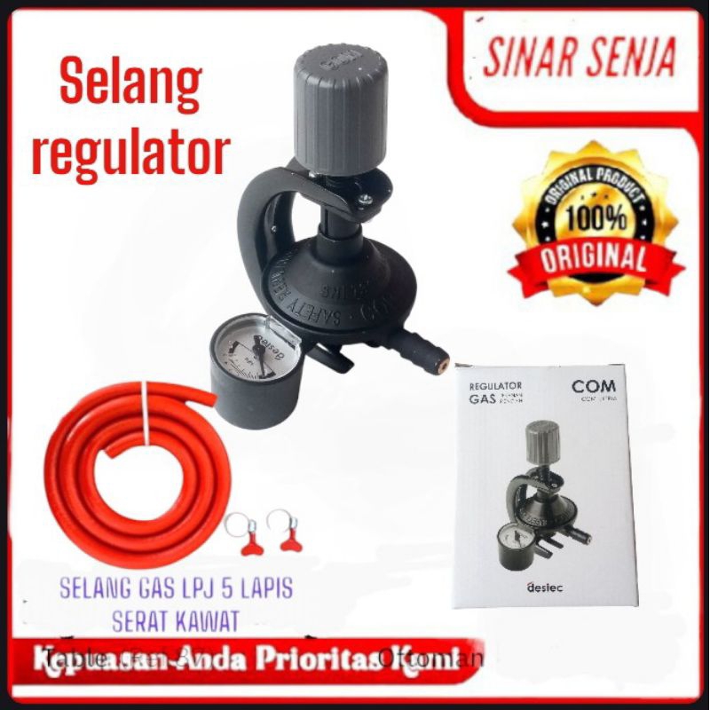 Jual PAKET REGULATOR SELANG KOMPOR GAS DESTEC COM METER TEKANAN RENDAH ...