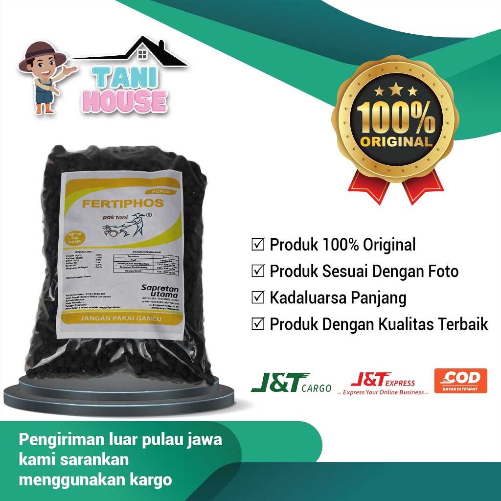 Jual Pupuk 500 Gram Fertiphos Kemasan Repack -Sumber Pospat Pada ...