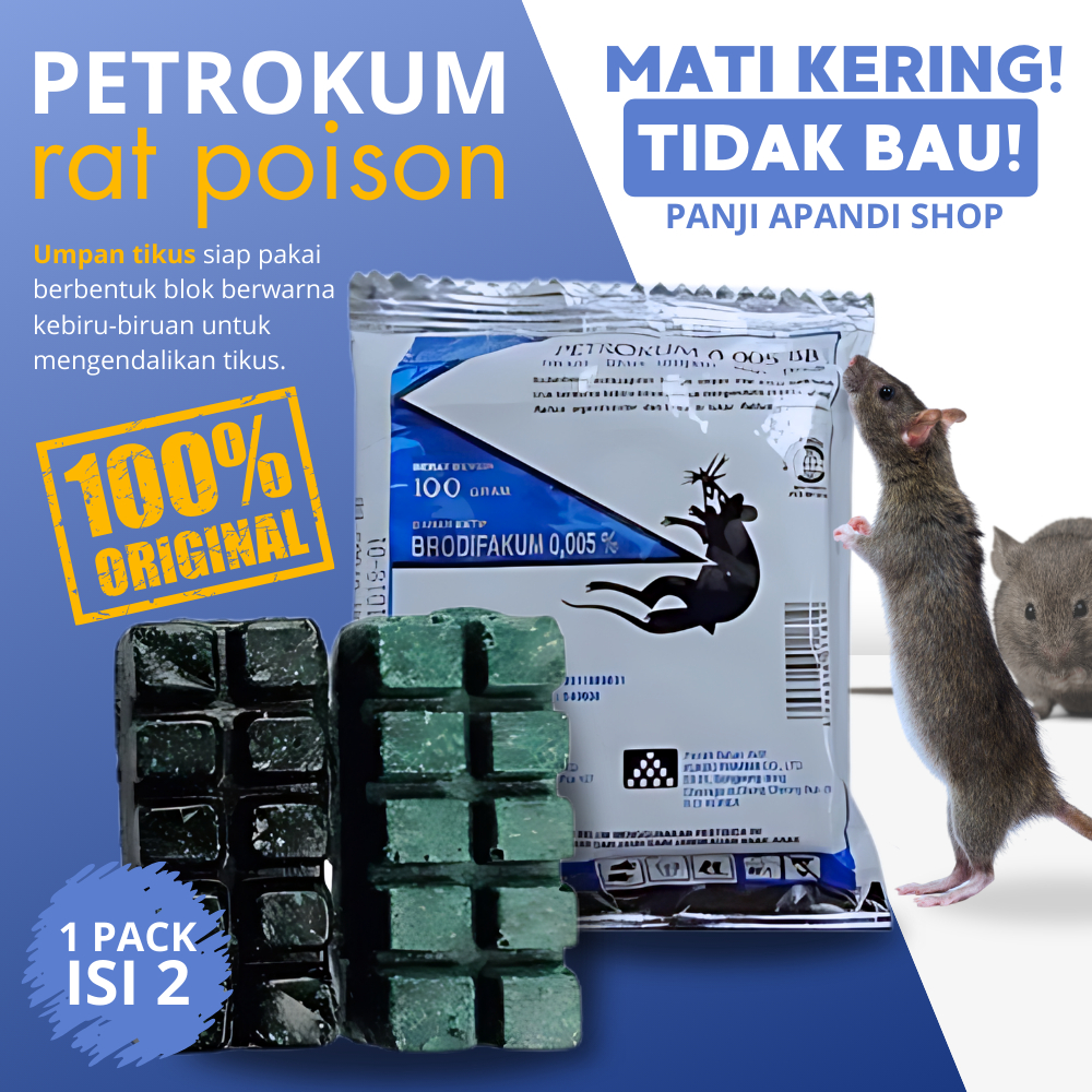 Jual Petrokum Racun Tikus Ampuh Mati Kering Tanpa Bau 0,005 BB ...