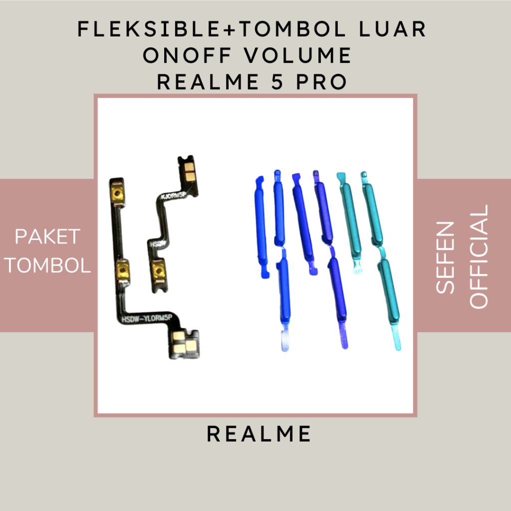 Jual PAKET TOMBOL LUAR REALME 5 PRO + FLEXIBLE ON OFF VOLUME REALME 5 PRO SET | Shopee Indonesia