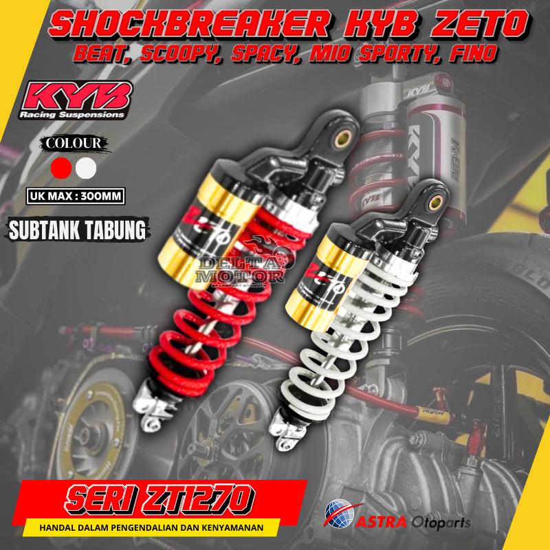 Jual Shockbreaker Tabung Shock Belakang Kayaba Z Series Subtank Stel 300mm Beat Vario Scoopy Mio ...