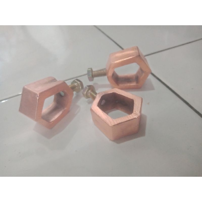Jual Klem Grounding rod ring clamp 5/8 in(16 mm) babit tembaga | Shopee ...