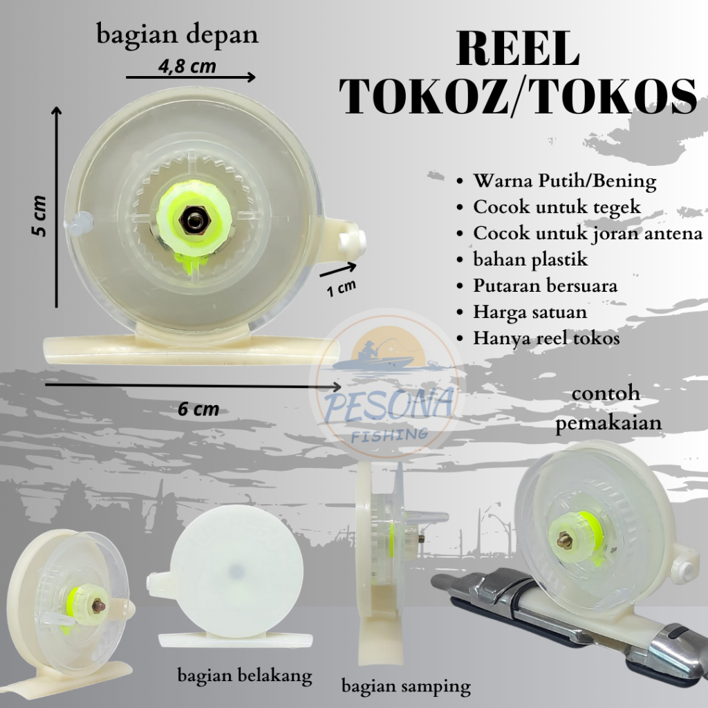 Jual Reel Pancing Tokoz Tokos Clear / Putih/ Daido/Plastik Mini Murah ...