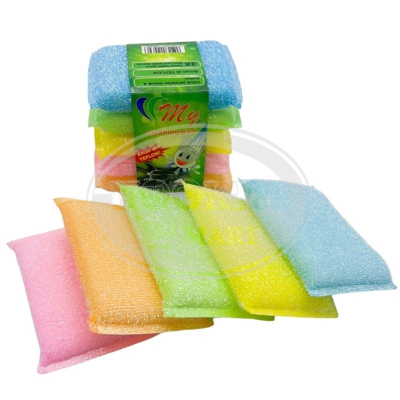 Jual Spons Cuci Piring warna isi 5 / Sabut Untuk Cuci Piring / Sponge ...