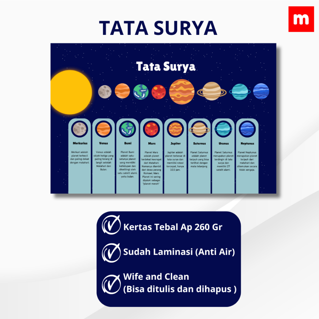 Jual POSTER EDUKASI MENGENAL " TATA SURYA " | Shopee Indonesia