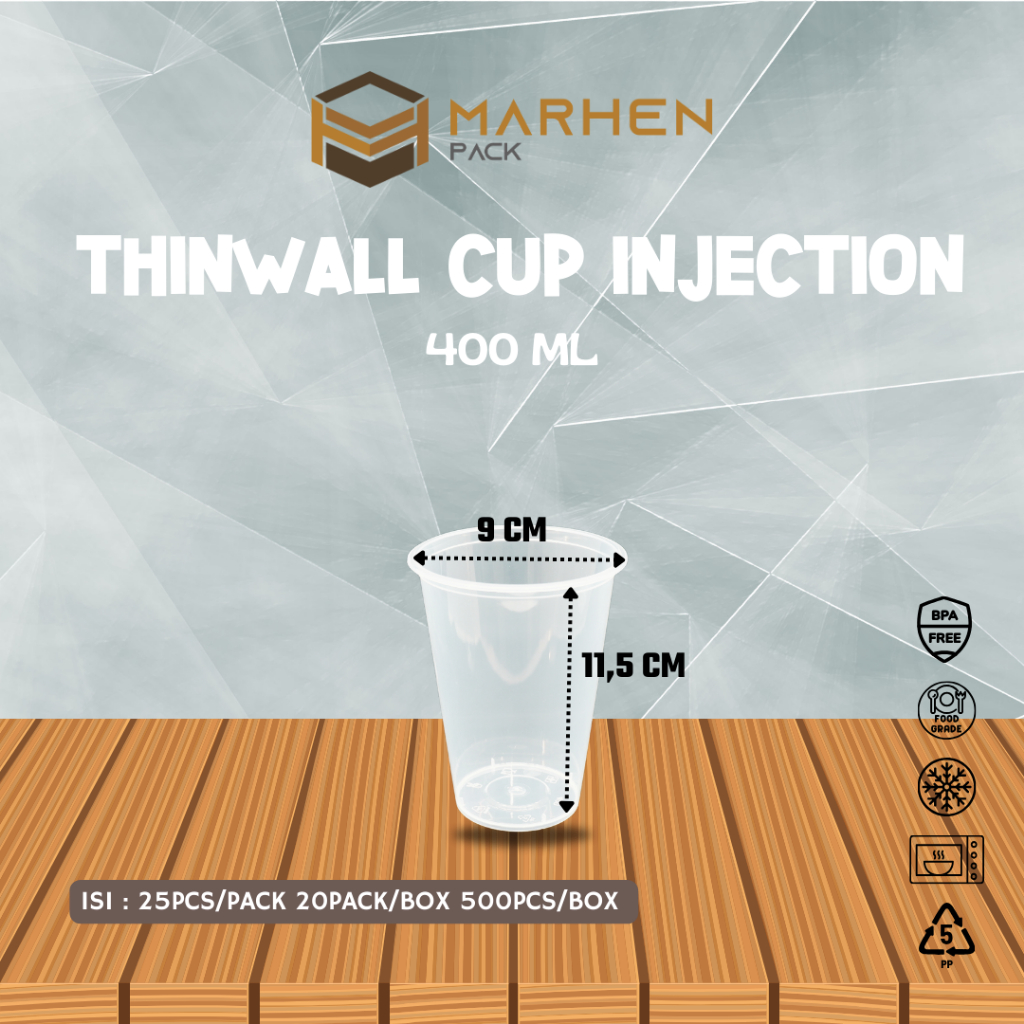 Jual Thinwall Cup Injection Oval 380ml 400ml 500ml 700ml / Gelas ...