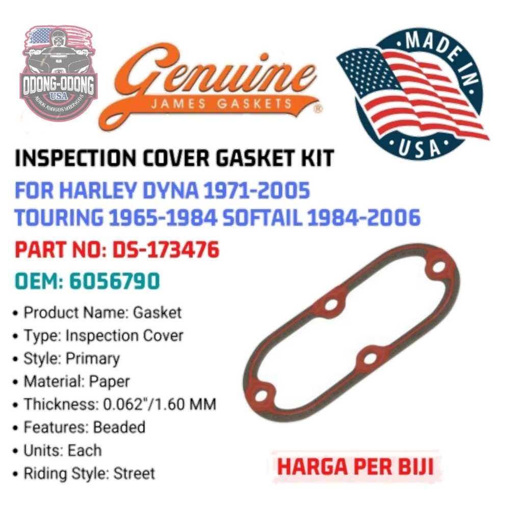 Jual GENUINE JAMES GASKET INSPECTION COVER GASKET KIT FOR HARLEY DYNA ...