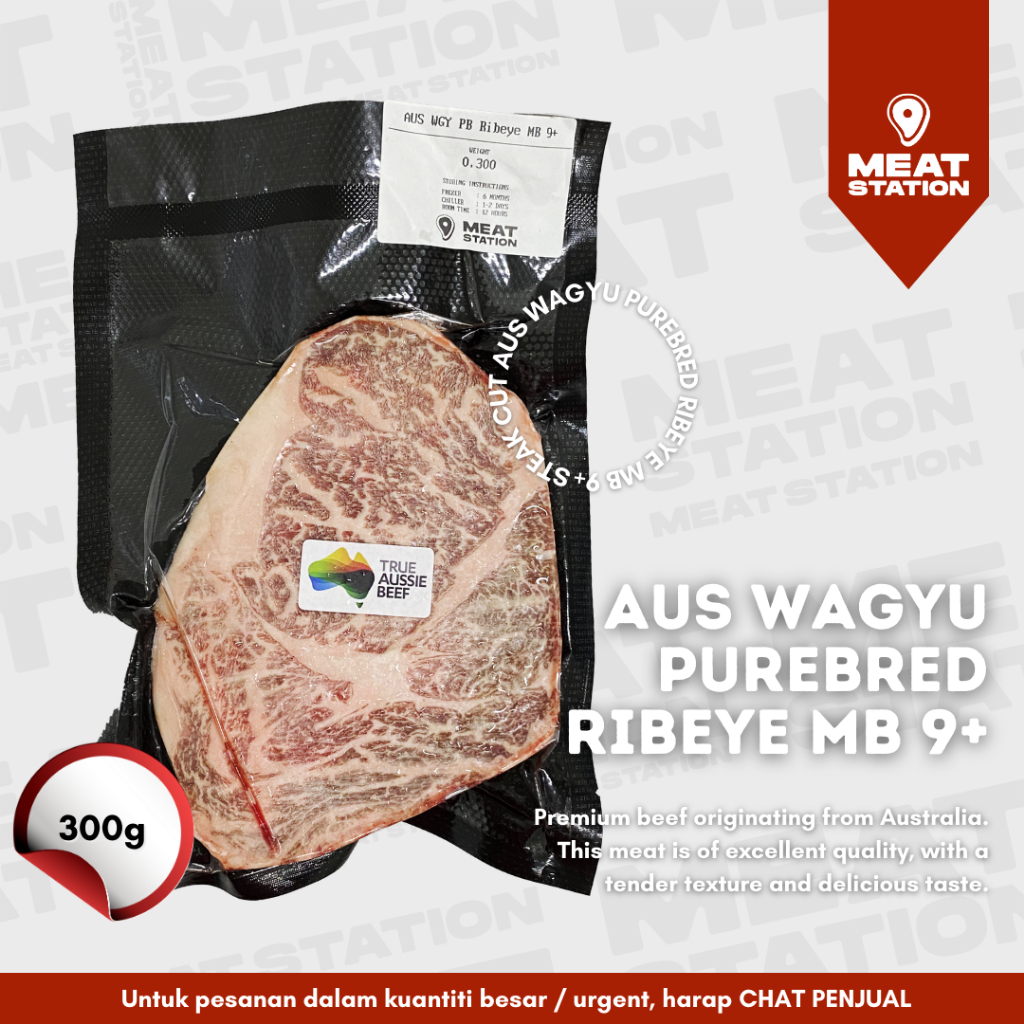 Jual AUS Wagyu PB Ribeye MB 9+ 300g / Beef Steak Cut / Beef Import ...