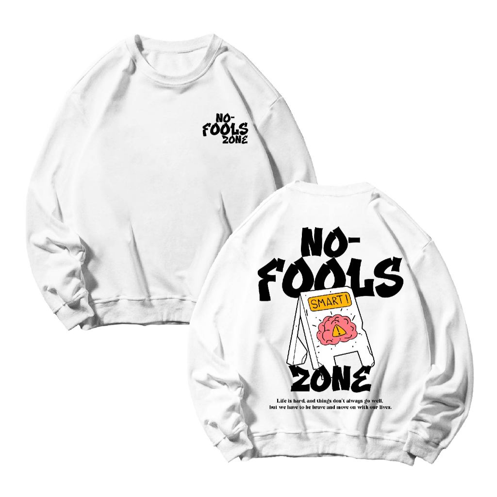 Jual BUNZ Basic Sweater Crewneck Long Sleeve No Fools Zone Size M-XXL ...
