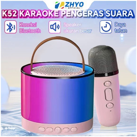 Jual Speaker Bluetooth karaoke K52 Portable MP3 Player Full RGB LED Home KTV Speaker + 1 ...