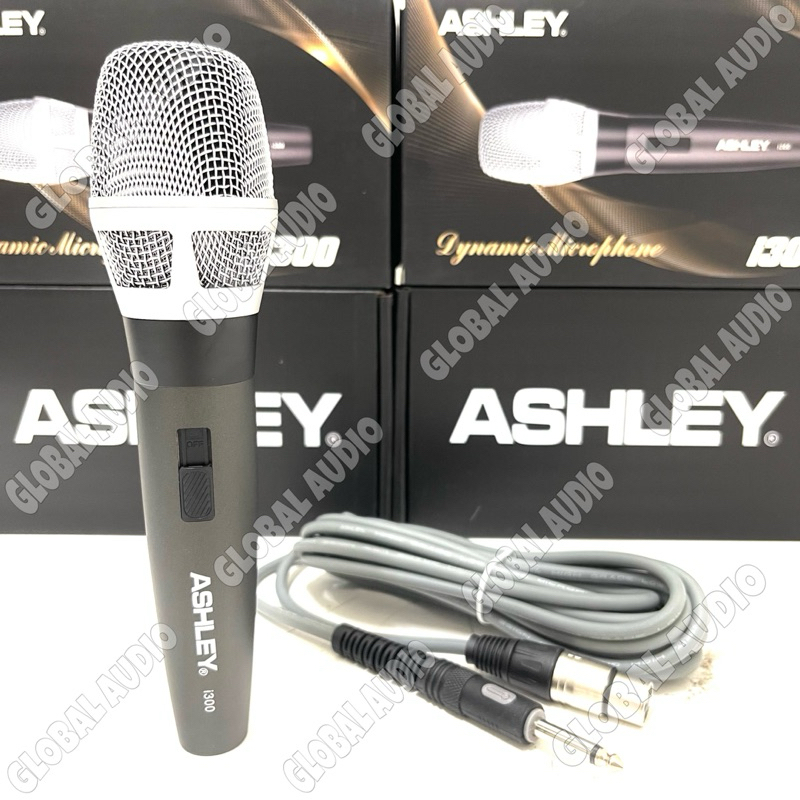 Jual Mic Kabel Ashley I 300 Original Microphone Cabel Ashley i300 Hitam ...