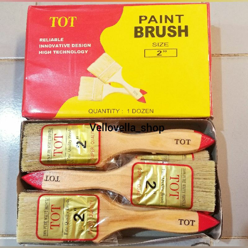 Jual PER Lusin isi 12 pcs 2" Inch Kuas Cat 633 Gagang Kayu / kuas cet ...