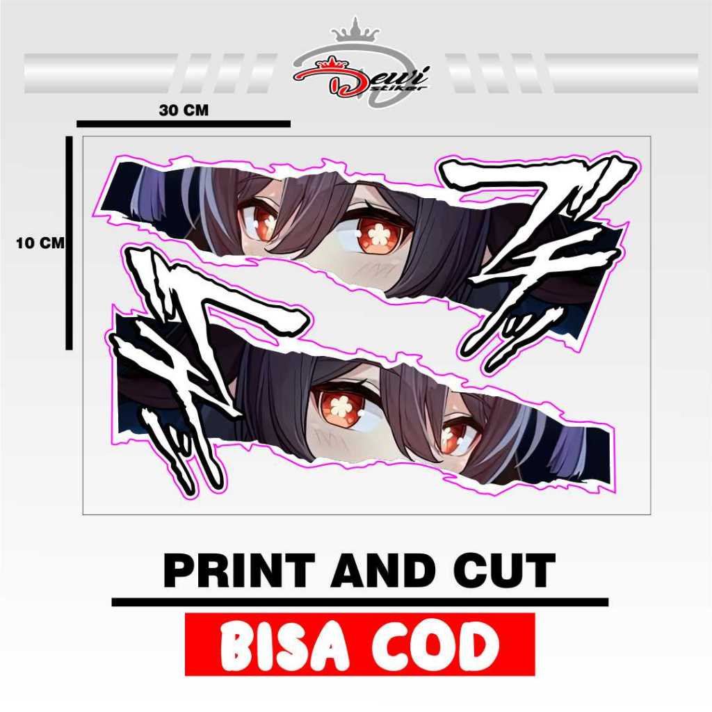 Jual stiker print cut / motif cartoon / anime / wibu / stker motif ...
