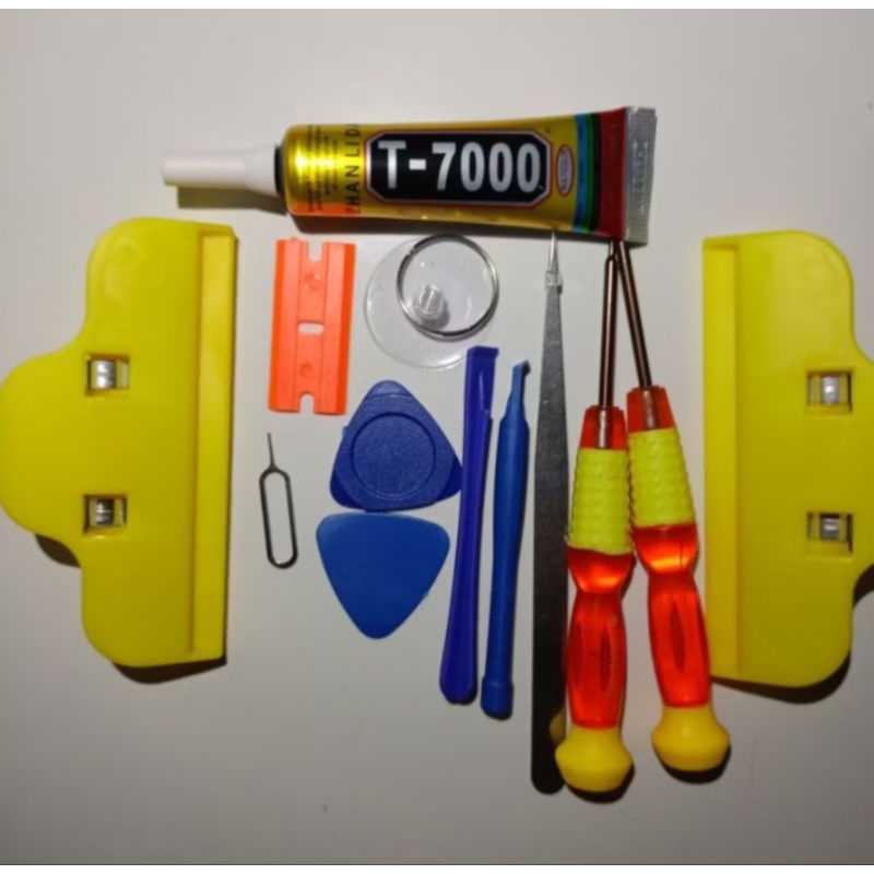 Jual TOOLS OBENG 10 IN 1 PINSET PENJEPIT ALAT BUKA LCD REPARASI HP 1 SET KOMPLIT + LEM B7000 ...