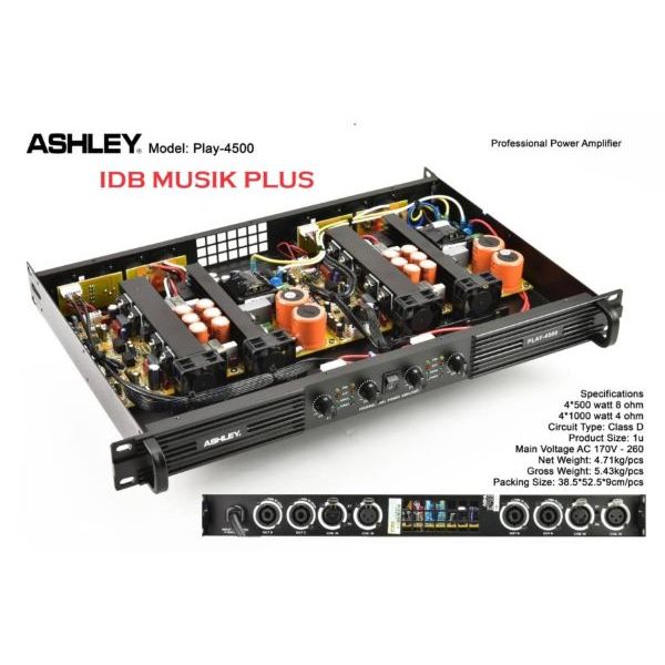 Jual Power 4 Ch Class D Ashley Play4500 Play 4500 Original | Shopee Indonesia