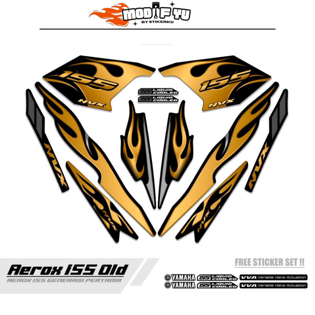 Jual STRIPING AEROX LAMA 155 MOTIF 10 / STIKER AEROX OLD 155 VVA ...