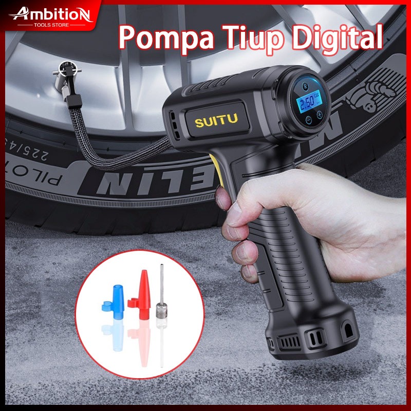 Jual Pompa Ban Mobil Truk Motor Elektrik Cek Tekanan Angin Digital ...