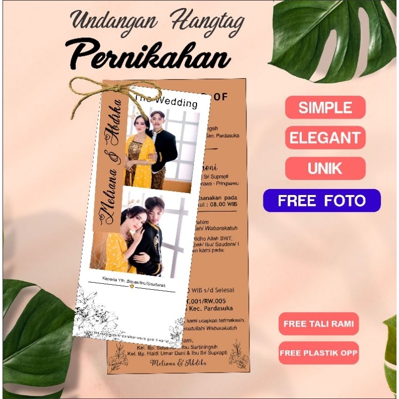 Jual UNDANGAN PERNIKAHAN HANGTAG UNIK ELEGAN SIMPLE MURAH EKONOMIS ...