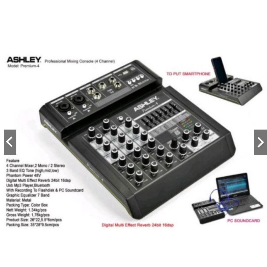 Jual MIXER ASHLEY PREMIUM 4 MIKSER 4 CHANNEL MIXER4 ASLEY BLUETOOTH ASLI ORIGINAL | Shopee Indonesia