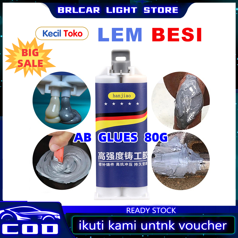 Jual Lem AB Besi Super Kuat Tahan Panas Kafuter Lem Perekat Super 80g ...