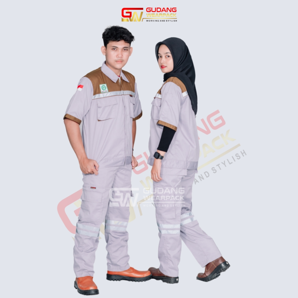 Jual WEARPACK SETELAN Wearpack ABUMUDA- COKLAT\lengan pendek\sleting ...