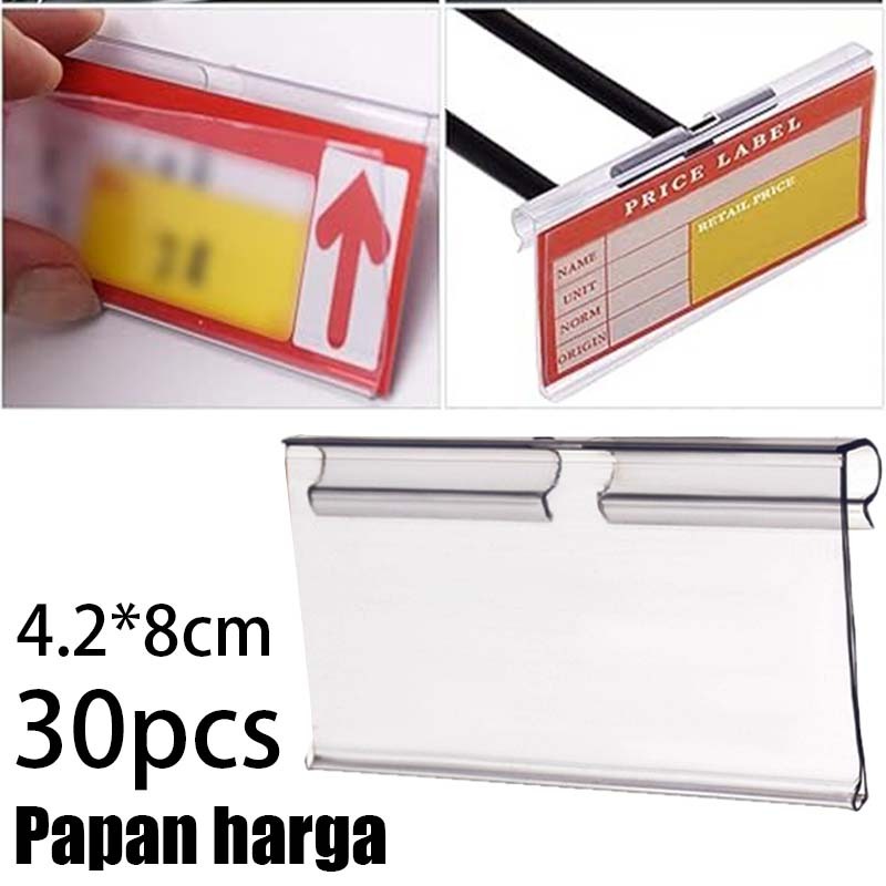 Jual 30pcs Akrilik Harga Price Tag Label Harga Akrilik 6x4.2 Cm Plastik ...
