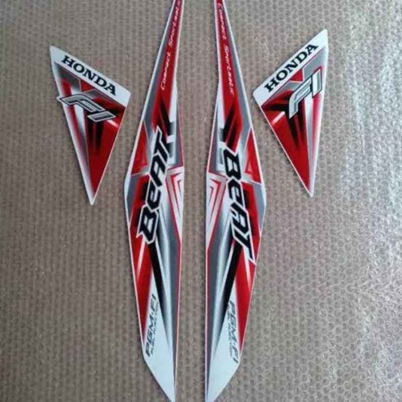 Jual lis body striping honda beat F1 X 2015 Hitam / Putih Biru / Putih ...