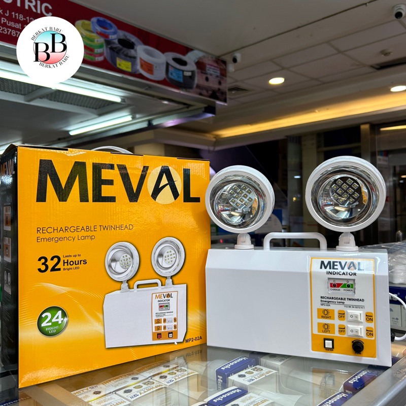 Jual Lampu Emergency Meval Twin Head Rechargeable MP2-02A | Shopee ...