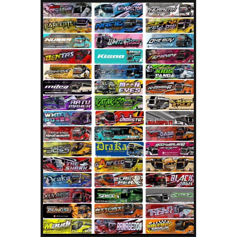 Jual STIKER LOGO BUS BASURI 1LEMBAR / STIKER BUS VIRAL/ BUS KID PANDA ...