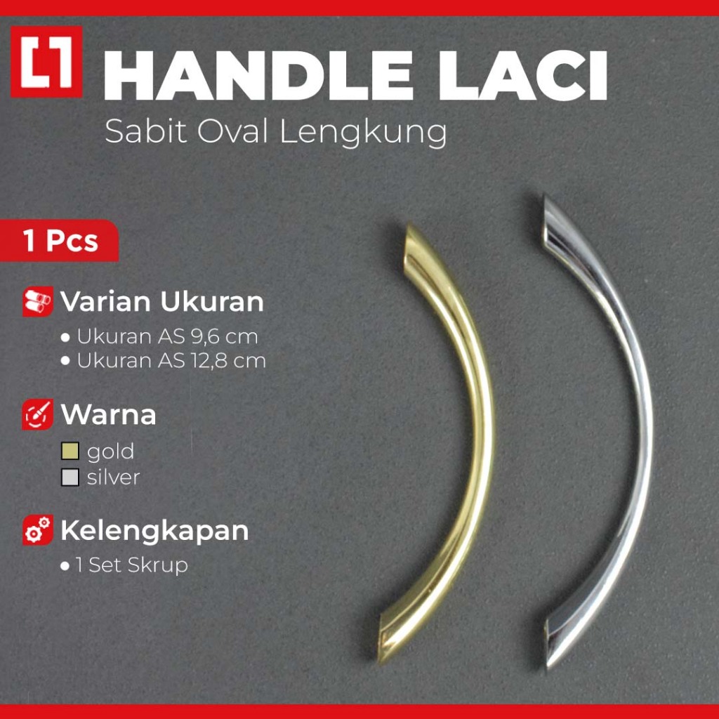 Jual WELDOM Tarikan Handle Gagang Lemari Laci Kecil Sabit Oval Lengkung ...