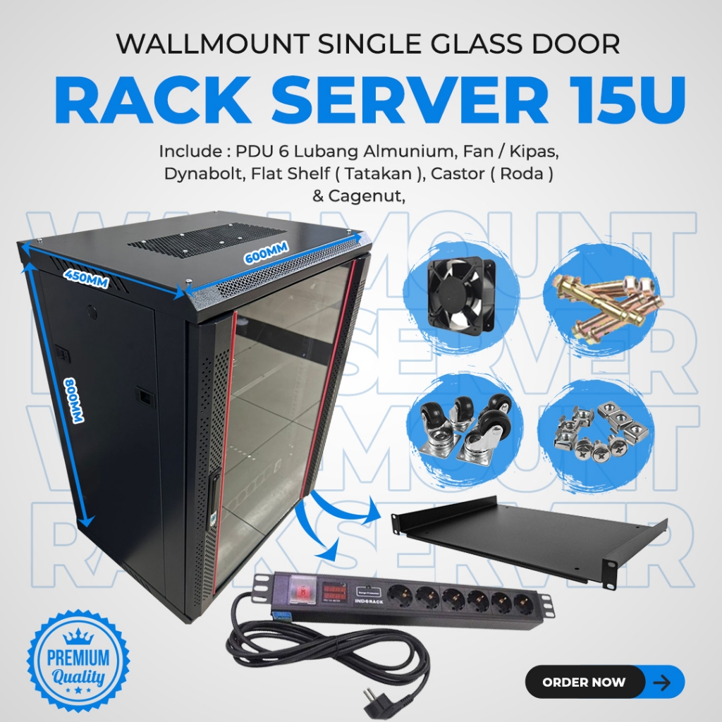 Jual Wallmount 15U Murah / Rack Server Murah 15U + Palet Kayu Packing ...