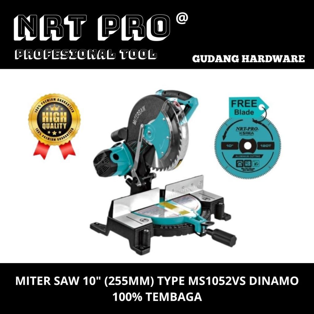 Jual NRT-PRO mesin miter Saw 10" 255mm type MS1052VB jaminan asli ...